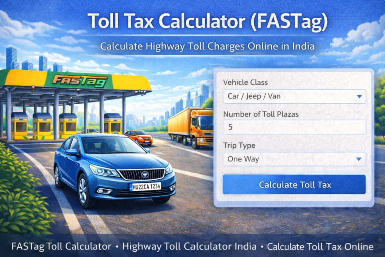 Toll Tax Calculator (FASTag) – Calculate Highway Toll Charges Online in ...