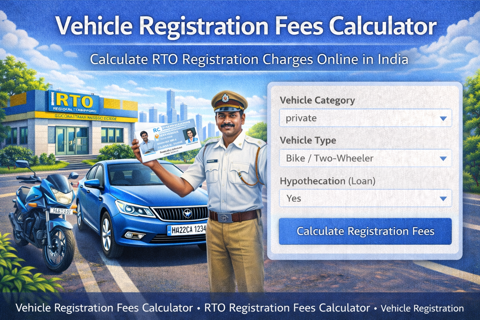 Vehicle Registration Fees Calculator – Check RTO Registration Charges ...